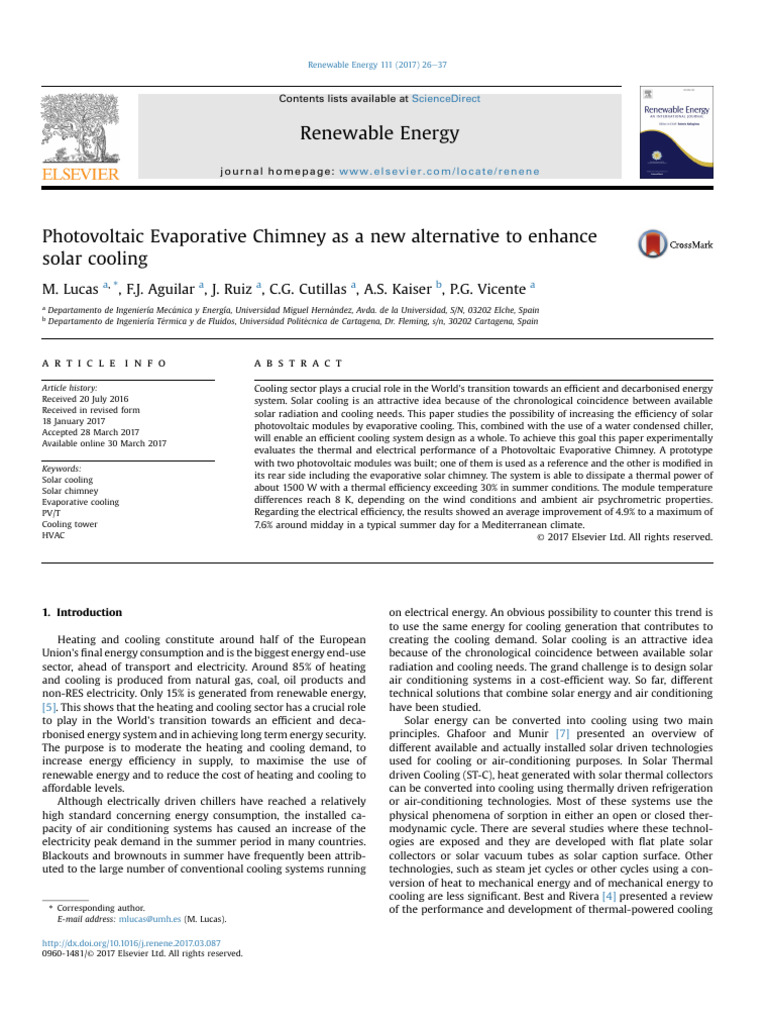 (Lucas) 1 s2.0 S0960148117302781 Main | PDF | Photovoltaics | Solar Energy