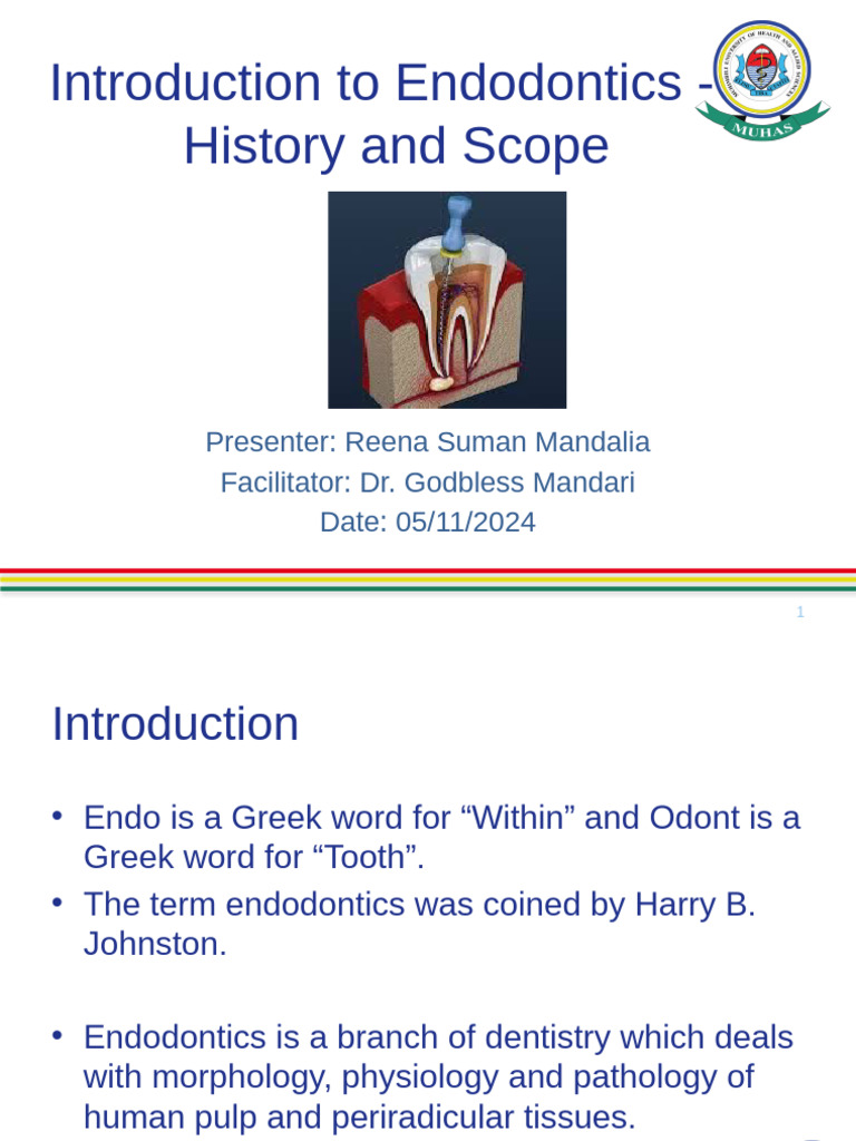 Introduction To Endodontics - REENA | PDF | Dentistry Branches | Medical Specialties