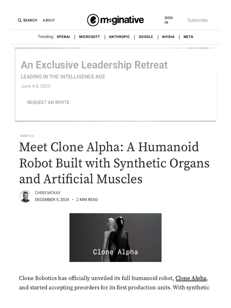Meet Clone Alpha - A Humanoid Robot Built With Synthetic Organs and ...