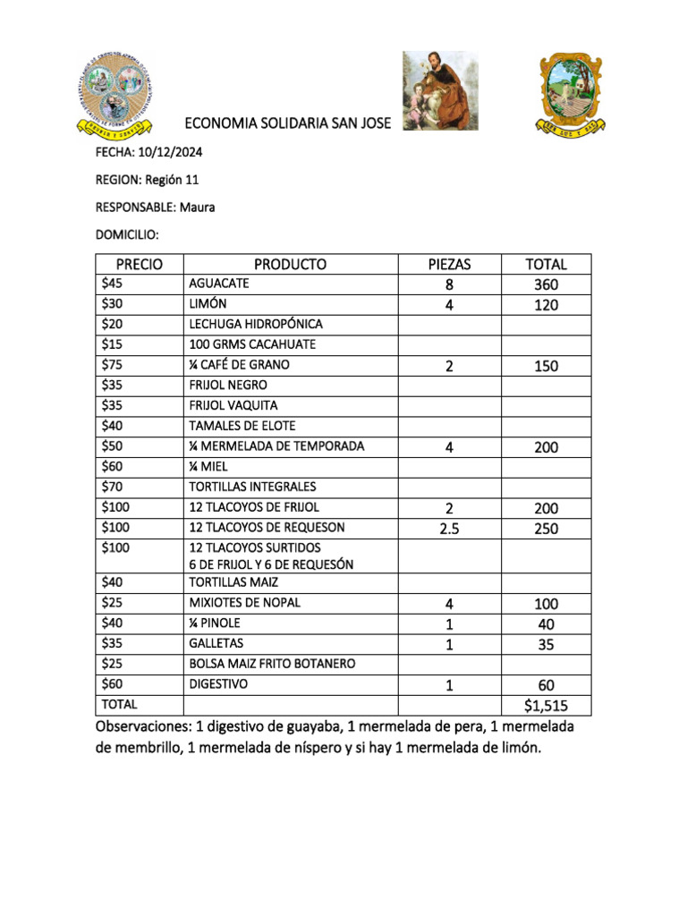 ECONOMIA SOLIDARIA SAN JOSE R11 10 Dic | PDF