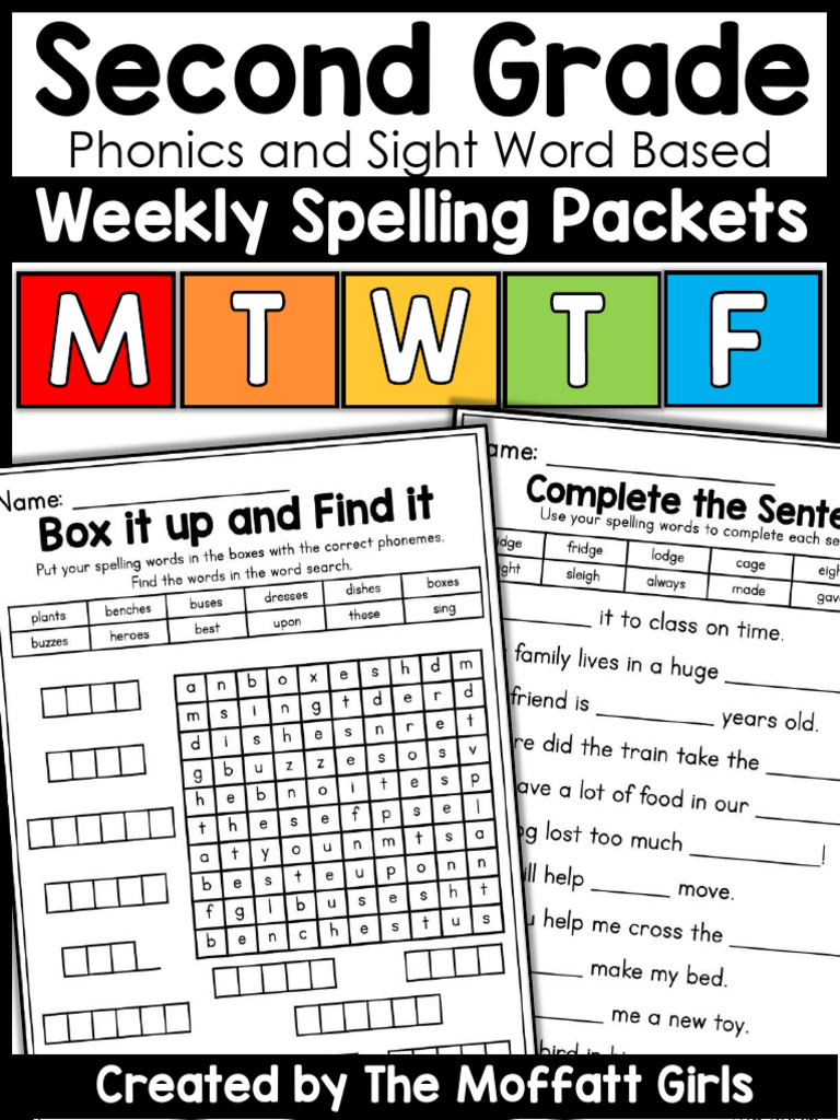 2nd Grade Spelling Packets | PDF | Consonant | Syllable