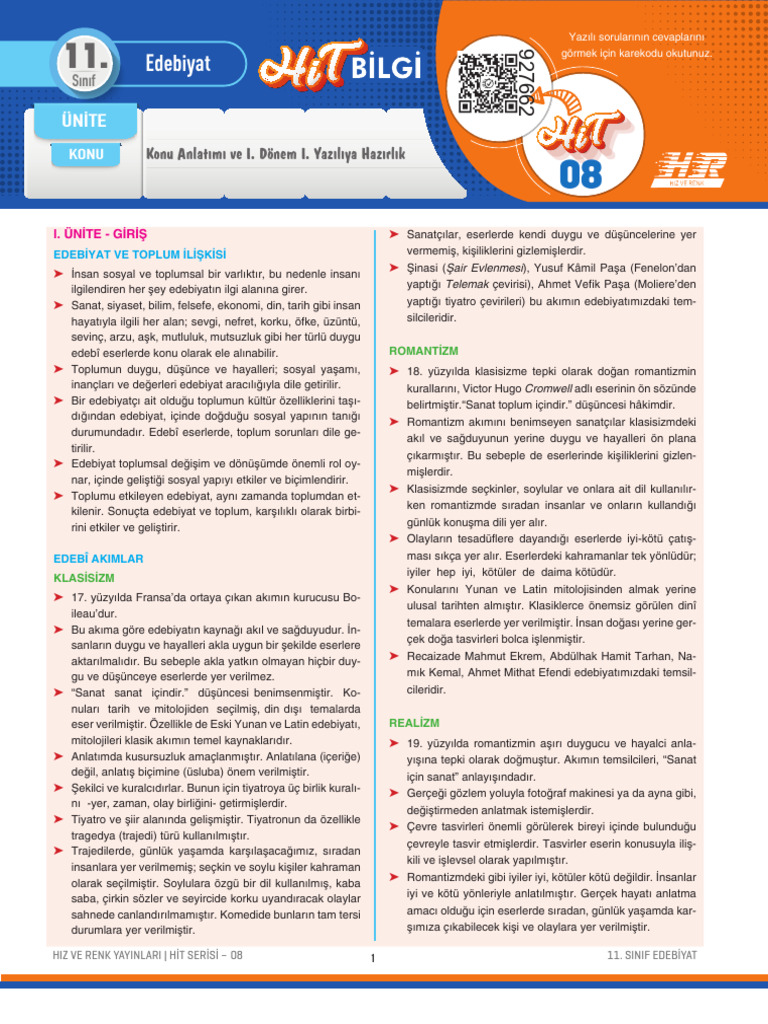 HR-11. Hi̇t Tde-1.dönem-1.yazili | PDF