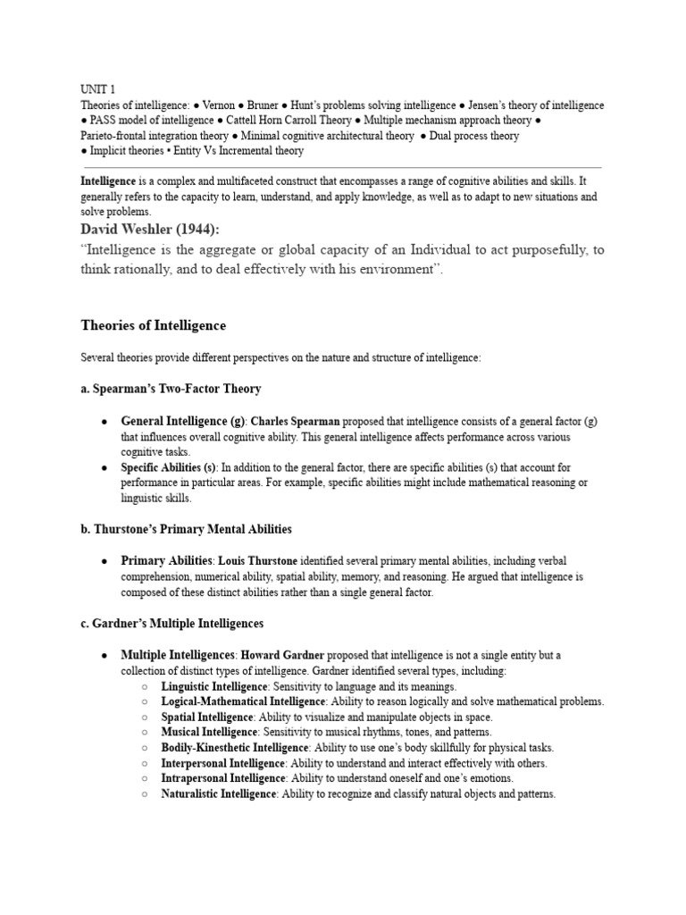 Theories of Intelligence | PDF | Mental Chronometry | Intelligence
