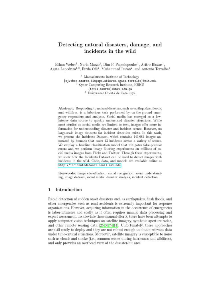 Research Paper For Natural Disaster Prediction | PDF | Statistical ...