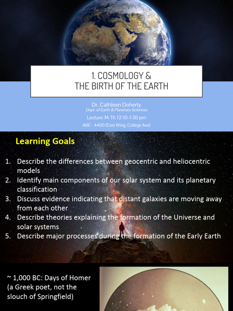 Cosmology and Earth's Formation Explained | PDF | Redshift | Universe