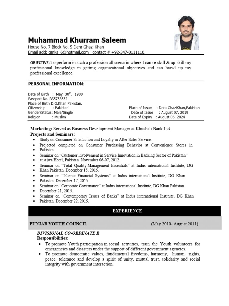 khurram saleem cv | PDF | Pakistan