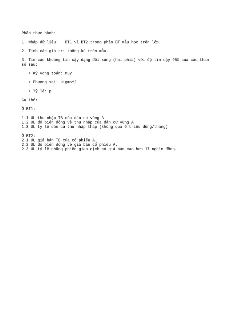 De BT Thuc Hanh R Cho SV | PDF