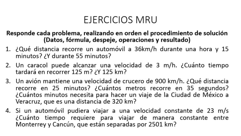 Ejercicios Mru | PDF