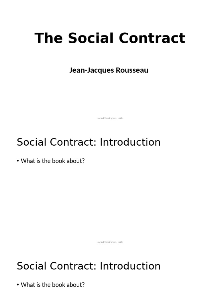 Rousseau Social Contract Def | PDF | Social Contract | Political Science