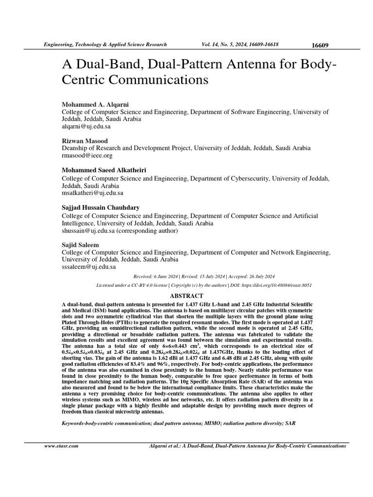 A Dual-Band Dual-Pattern Antenna For Body-Centric | PDF | Antenna ...