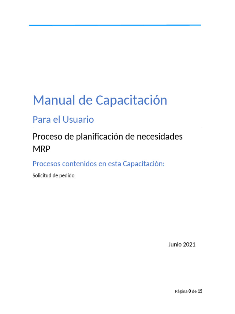Manual usuario - MRP | PDF | Obtención | Planificación