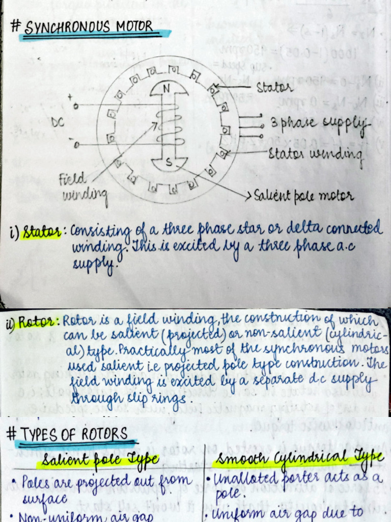 Synchronous Motor Basics | PDF | Electrical Equipment | Manufactured Goods