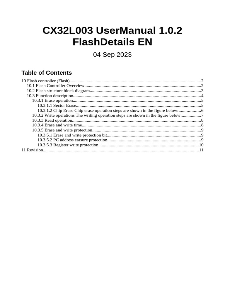 CX32L003 UserManual 1.0.2 FlashDetails EN BVE 04sep2023 | PDF | Flash ...