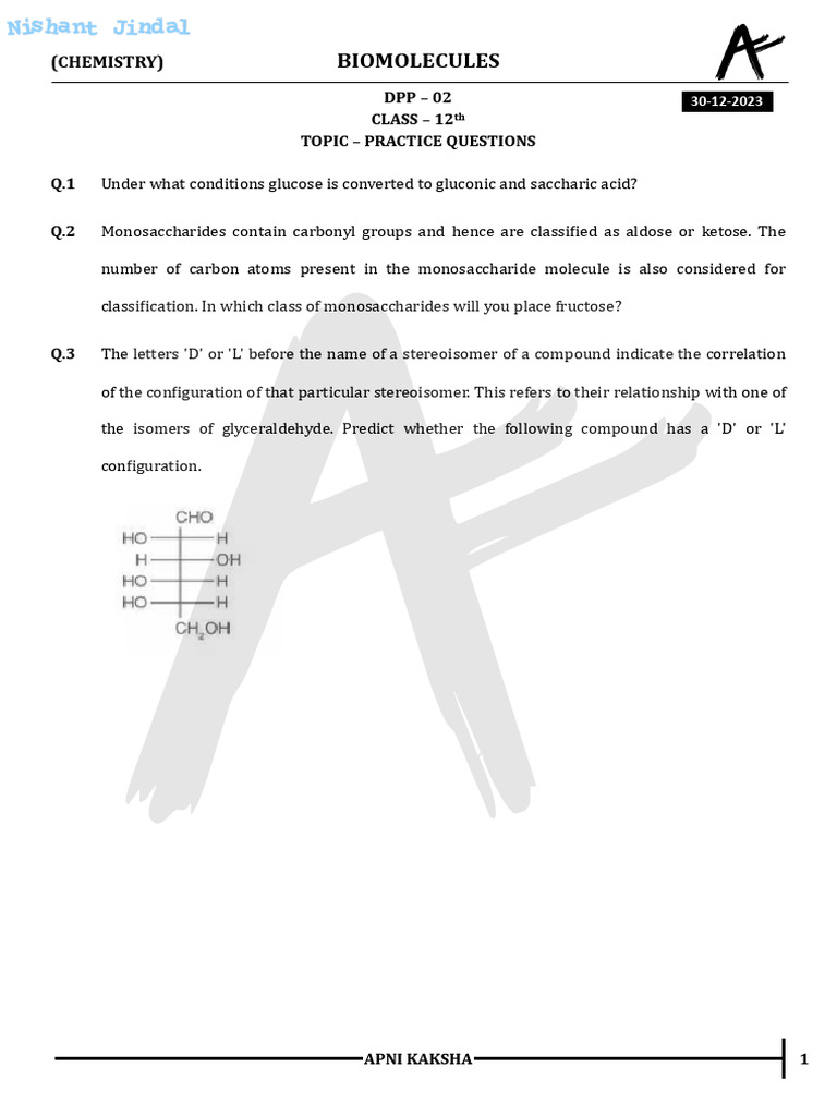 DPP - 02 Biomolecules Amino Acids NJ - 247 | PDF