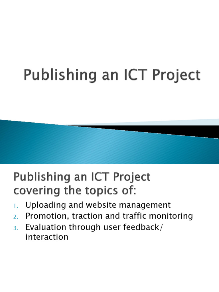 Wk17 18b Publishing An ICT Project | PDF