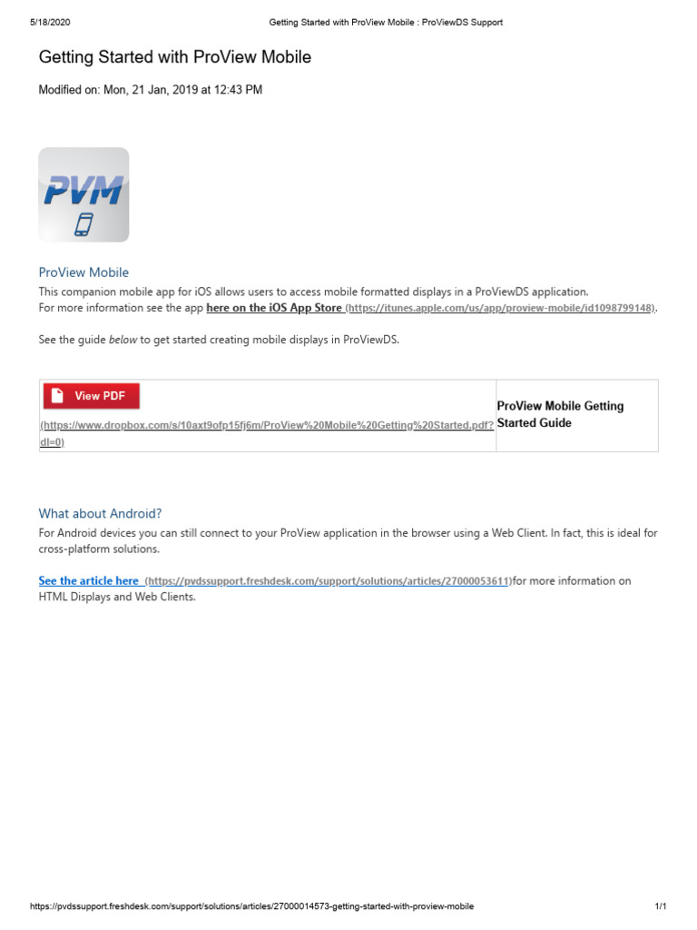ProviewDS - Getting Started With ProView Mobile - ProViewDS Support | PDF