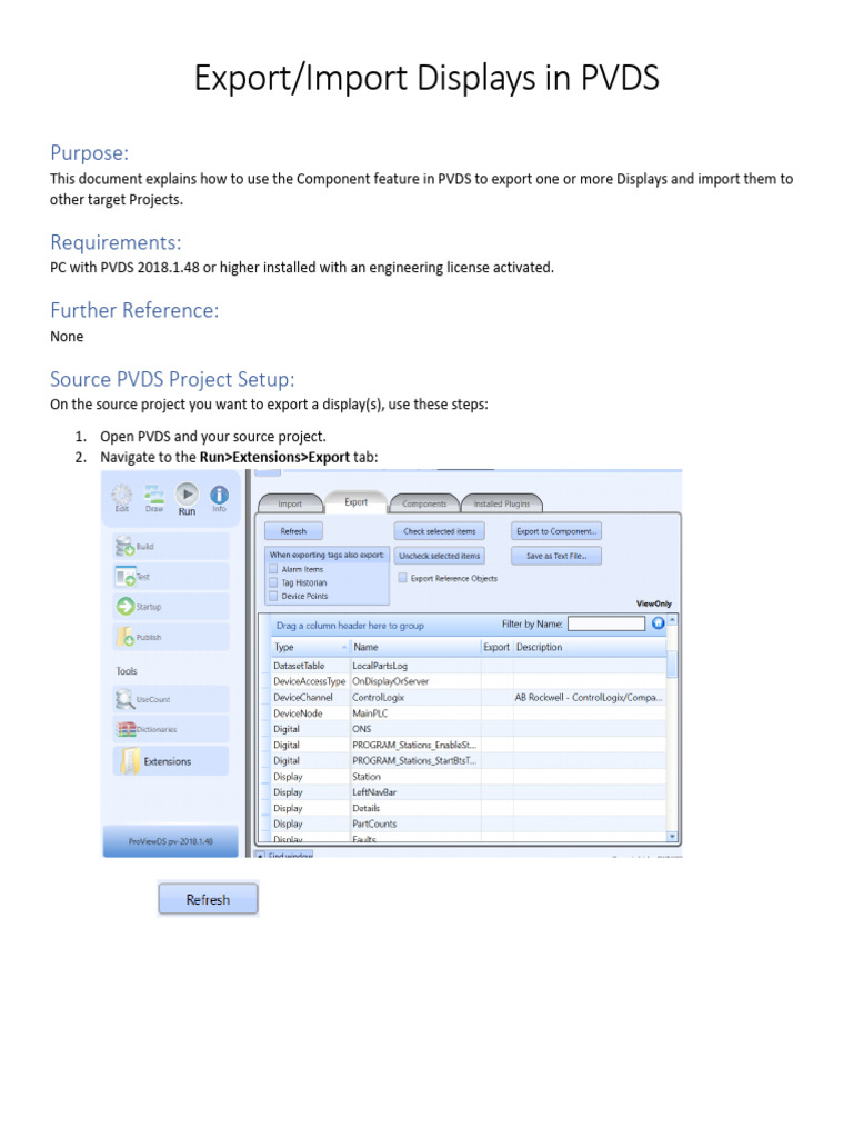 ProviewDS - Export/Import Displays | PDF
