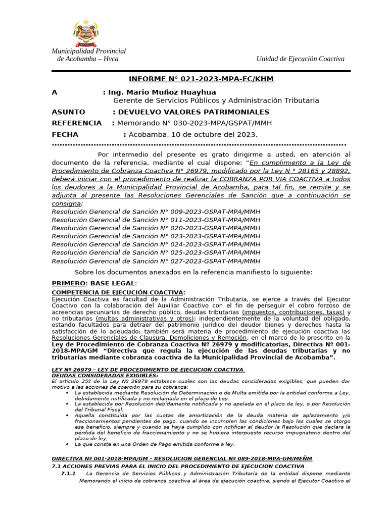 N° 021-2022 Devuelvo Resoluciones de Transito | PDF | Multa (pena) | Policía