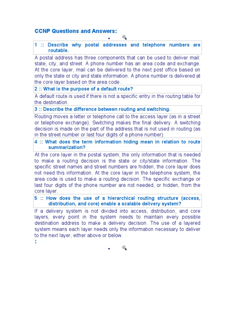 CCNP Questions and Answers | PDF | Ip Address | Multicast