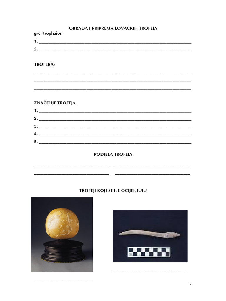 VJEZBA 6-Obrada I Priprema Lovackih Trofeja | PDF
