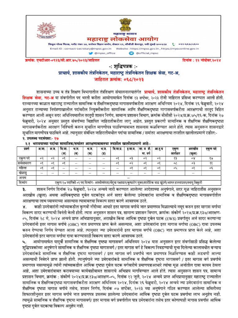 Maharashtra Lok Seva Udyog New | PDF