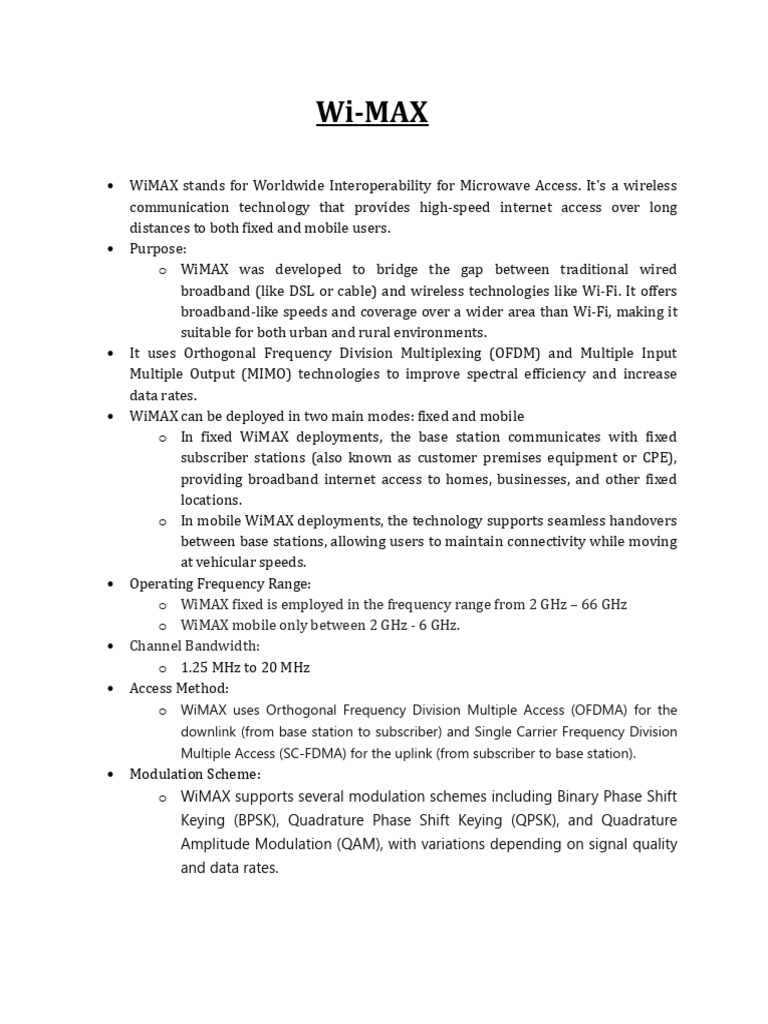 Understanding WiMAX Technology Basics | PDF | Wi Max | Internet Access
