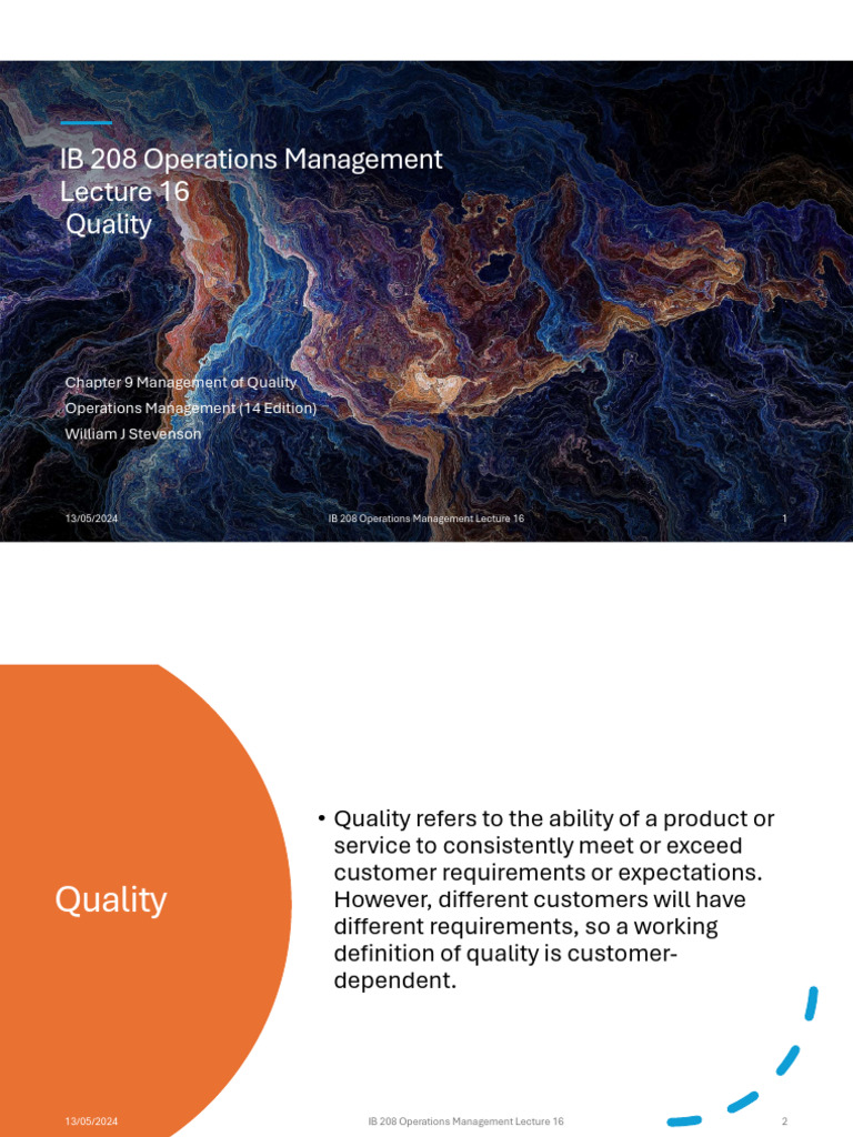 Quality Management in Operations | PDF | Six Sigma | Operations Management