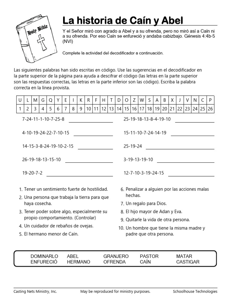The Story of Cain and Abel - Decoder Spanish | PDF