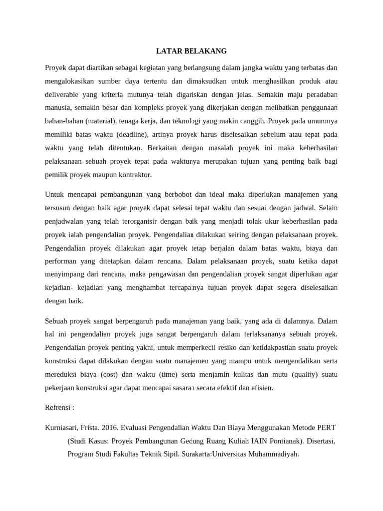 Latar Belakang Pengendalian Proyek | PDF