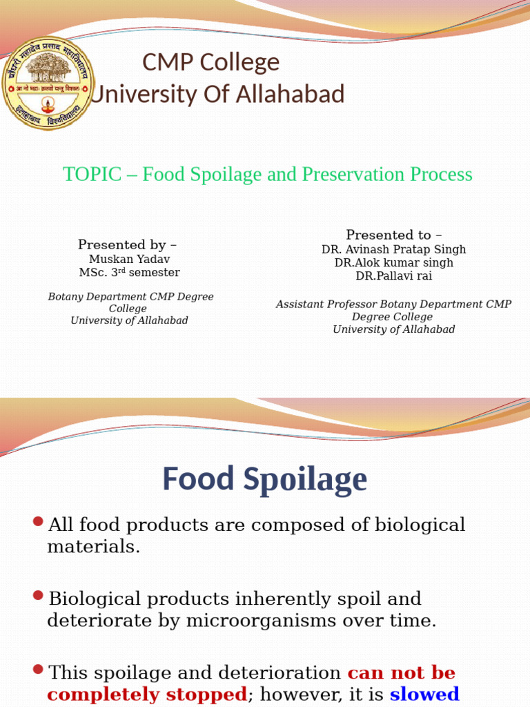 Food Spoilage and Preservation Process | PDF | Decomposition | Food ...