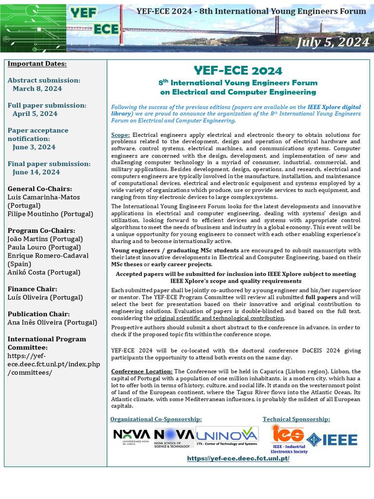 CallforPapers YEF2024 v02 | PDF | Electrical Engineering | Computer Engineering