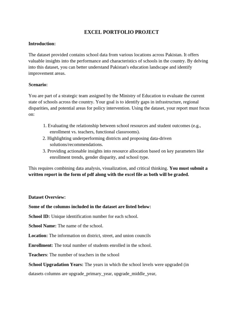 Excel Portfolio Project | PDF | Data Analysis
