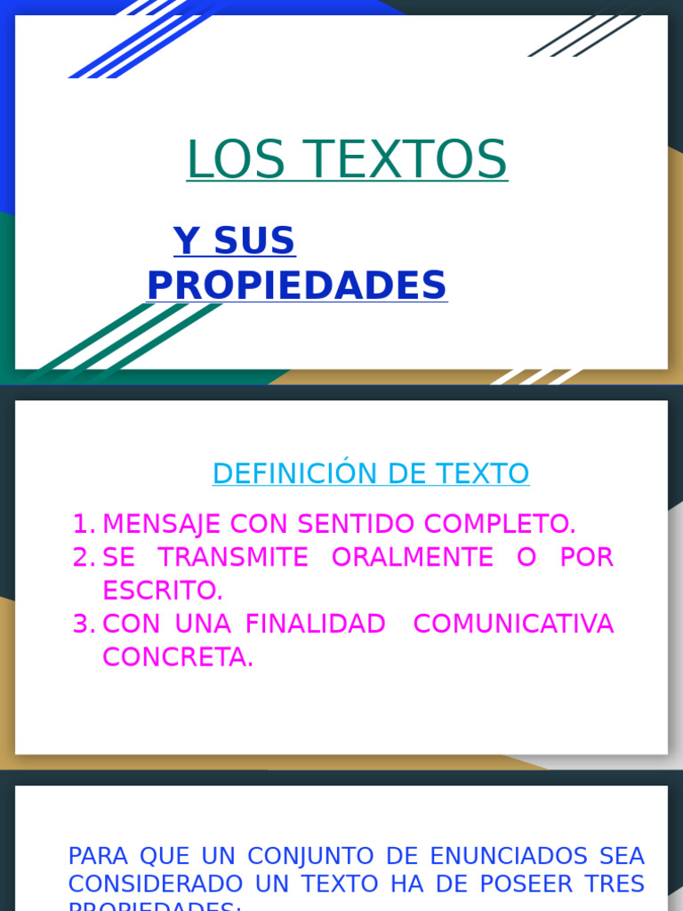 Propiedades del Texto y su Definición | PDF | Palabra | Pronombre