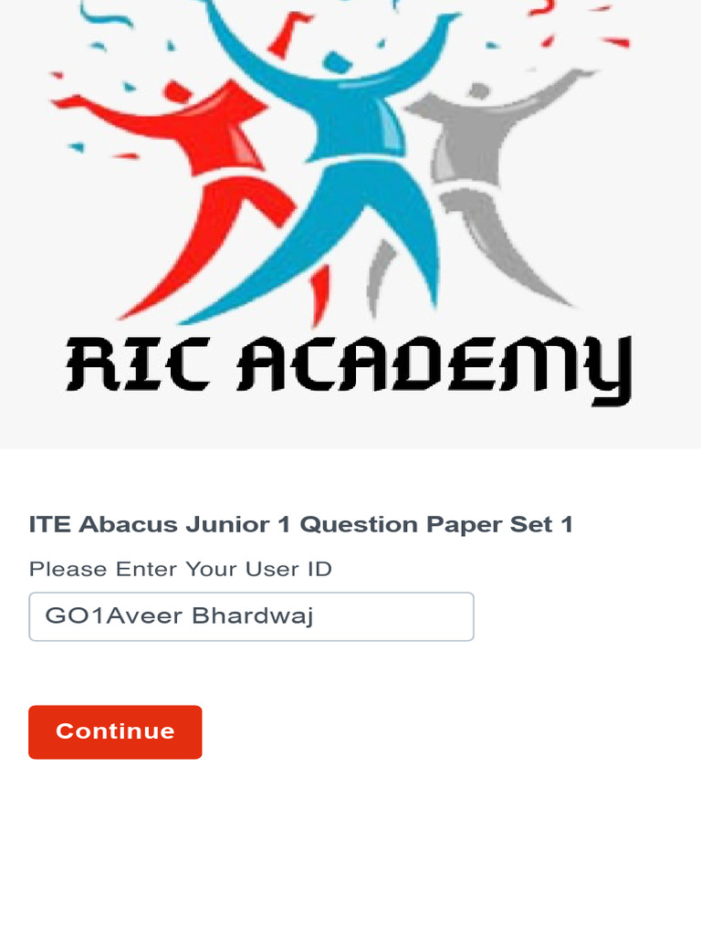 ITE Abacus Junior 1 Question Paper Set 1 | PDF