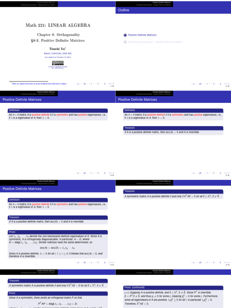 12-9-Sec8-3-Positive Definite Matrices | PDF | Matrix (Mathematics ...