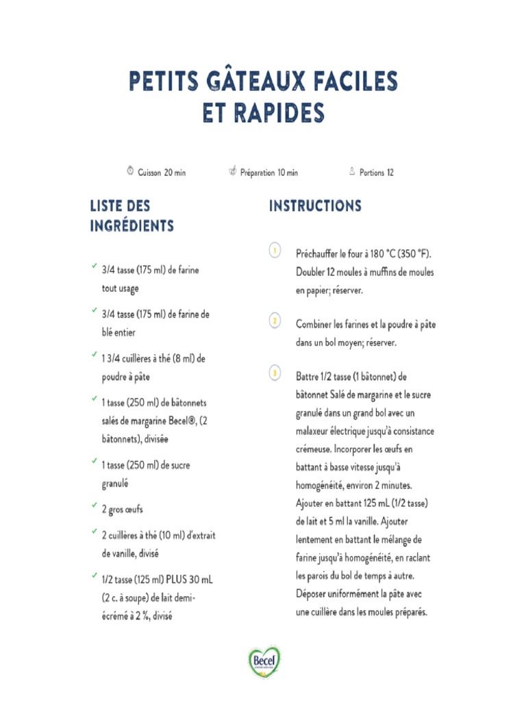 Petits Gâteaux Faciles Et Rapides | PDF