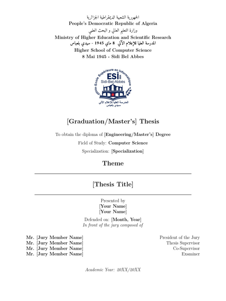 ESI SBA Thesis Report Template | PDF
