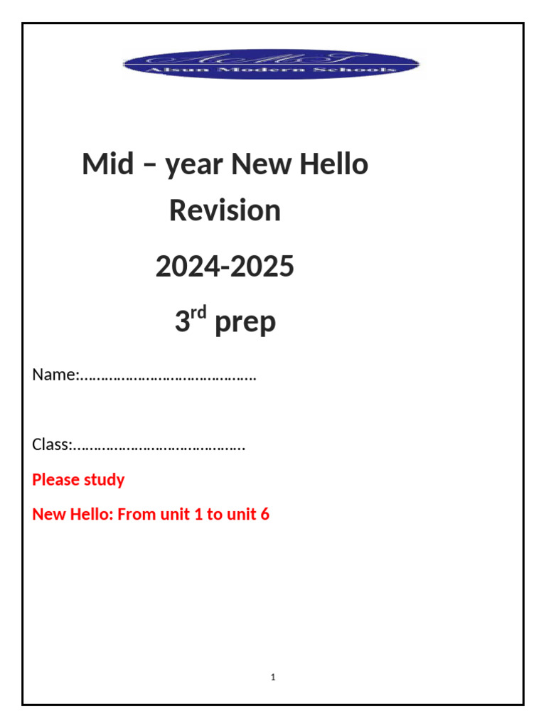 Mid-Year Revision for 3rd Prep Students | PDF | Online Shopping