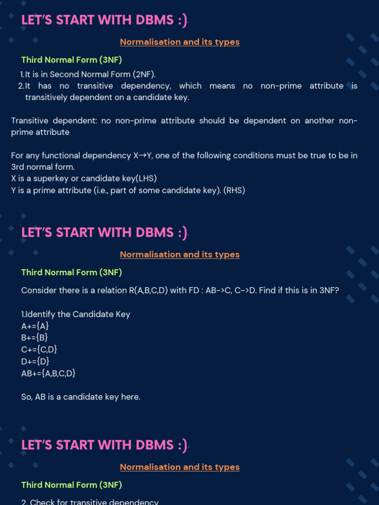 Normalisation and Its Types: Let'S Start With DBMS:) | PDF