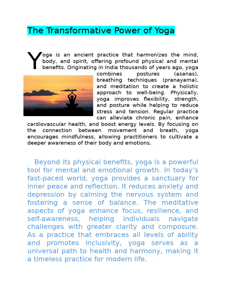 The Transformative Power of Yoga | PDF