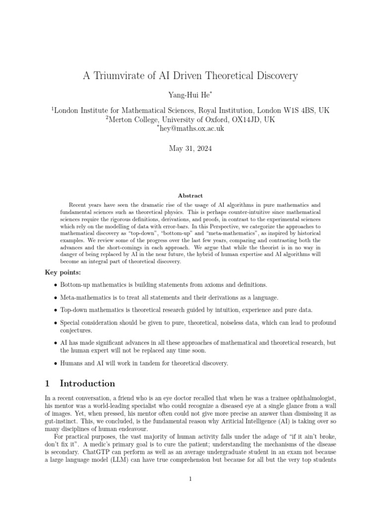 AI's Role in Theoretical Discovery | PDF | Mathematics | Mathematical Proof