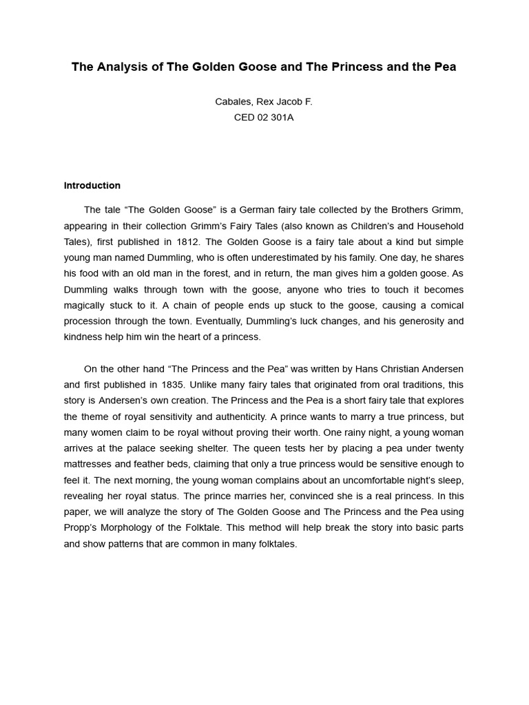 Tale Analysis | PDF | Fairy Tales | European Folklore