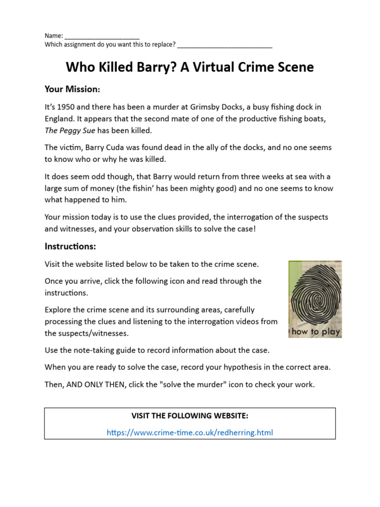 Virtual Crime Scene - Who Killed Barry | PDF