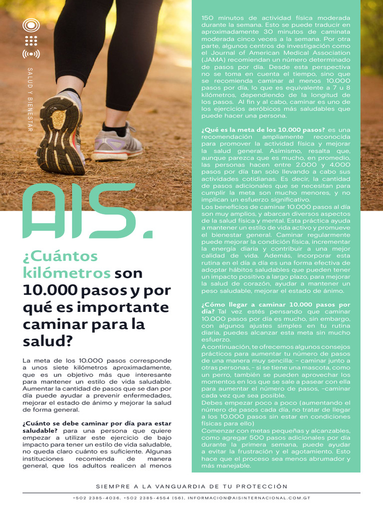 Cuantos Kilometros Son 10,000 Pasos | PDF