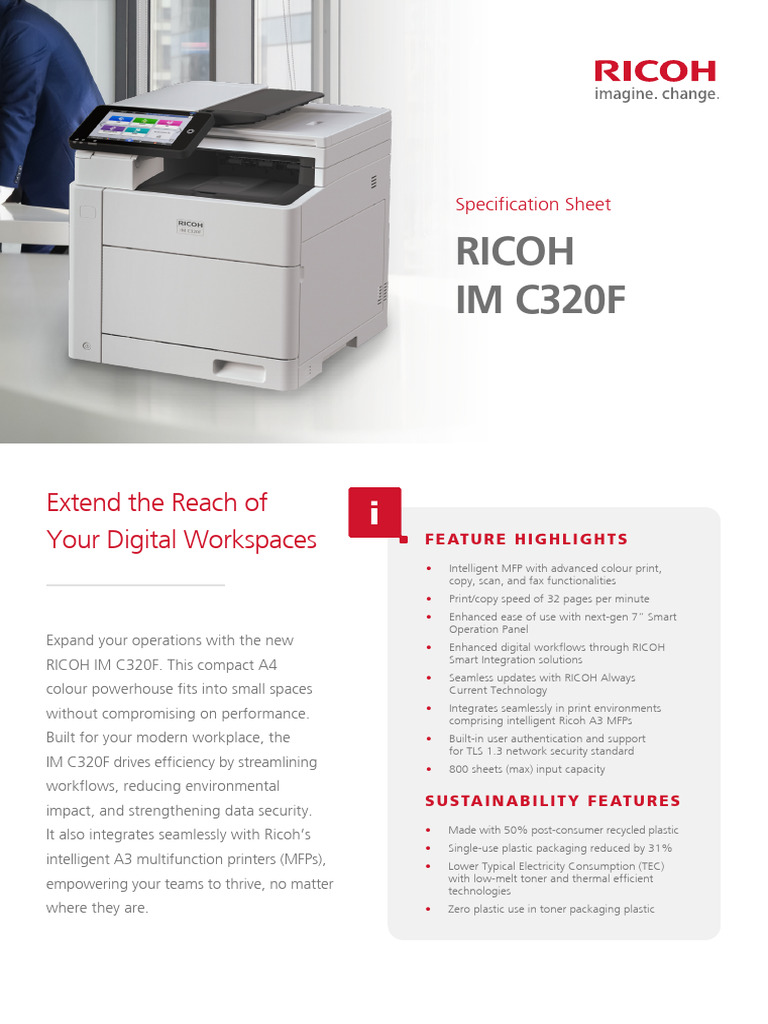 Specification-Sheet IMC320F 101 | PDF | Computing | Office Equipment
