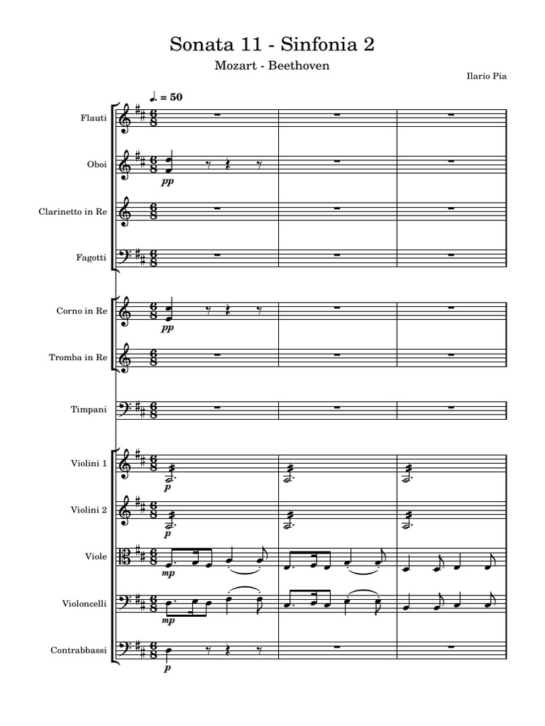 Mozart Sonata 11 Orchestrato 2 | PDF | Classical Music