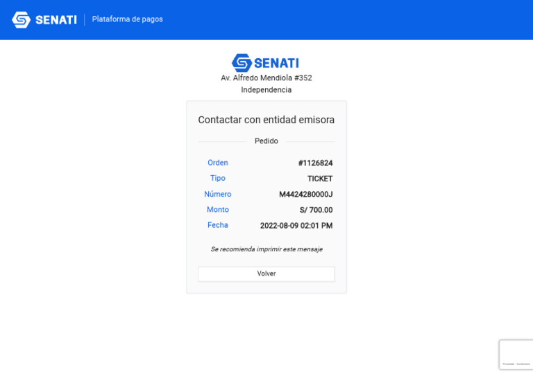 Plataforma de Pagos - SENATI | PDF