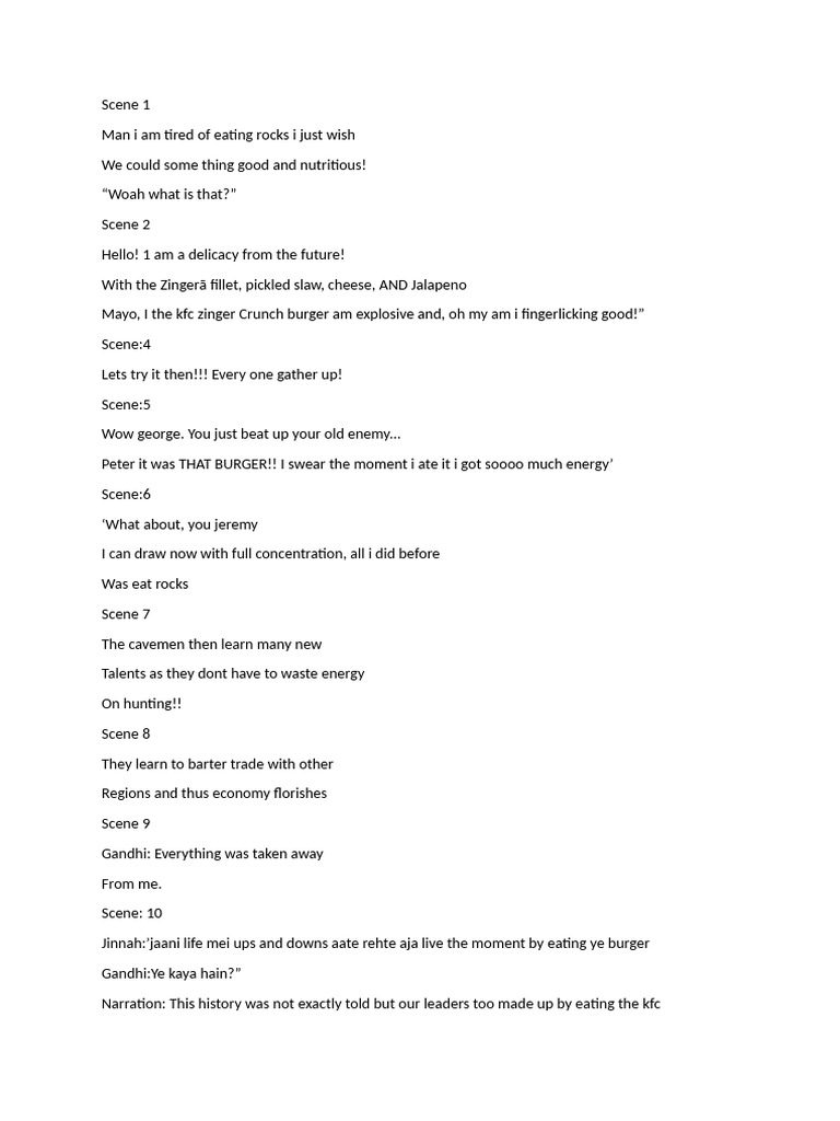 KFC Crunch Burger Script | PDF