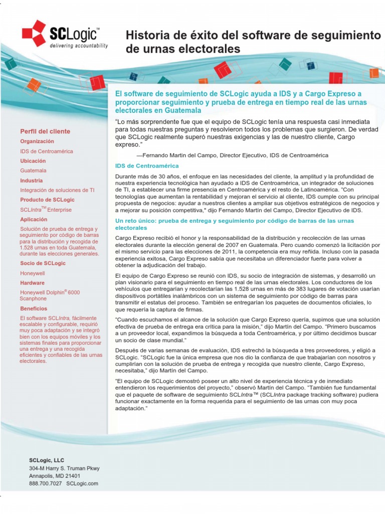 SCLogic IDS Success Story 020112 - Spanish | PDF | Software | Guatemala
