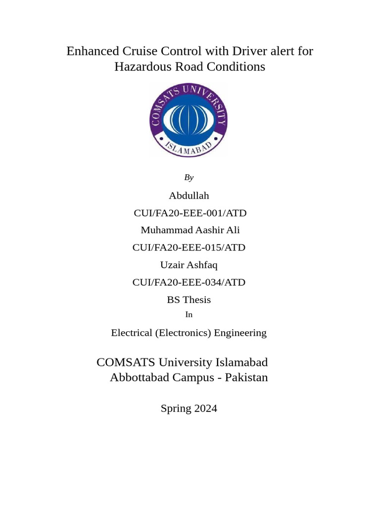 Final Thesis EEE-SP-2024 (1) (Marked) | PDF | Road